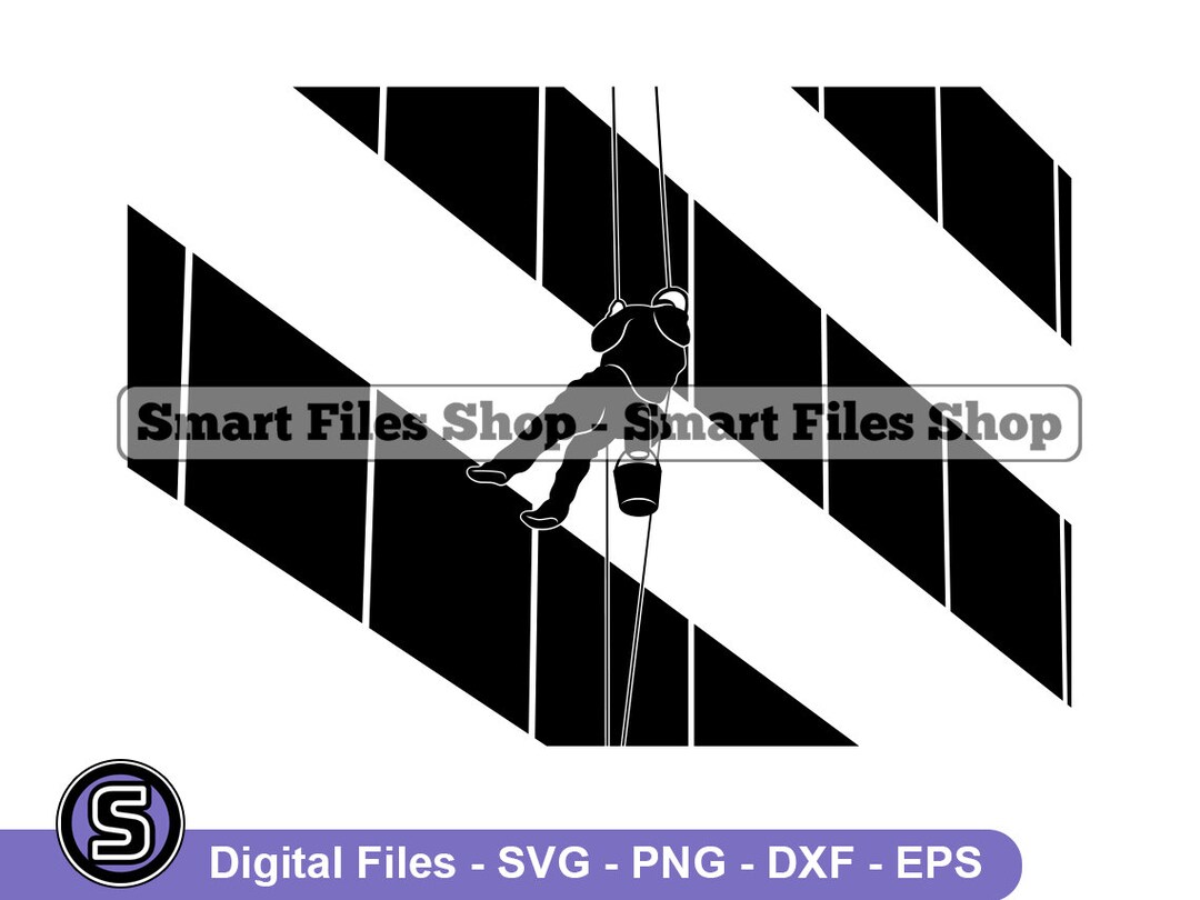 Window Washer SVG, Skyscraper Svg, Window Washer Dxf, Window Washer Png ...