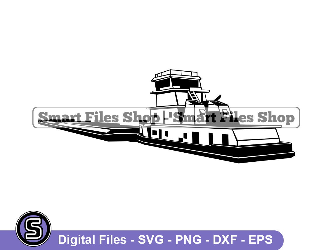 Barge #4 Svg, Barge Svg, Ship Svg, Shipping Svg, Barge Dxf, Barge Png ...