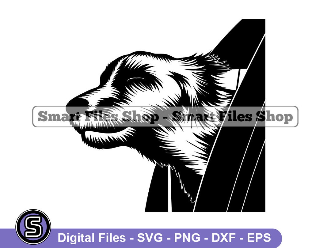 Dog in A Car Svg, Dog Svg, Funny Dog Svg, Dog Face in Wind Svg, Dog Dxf ...