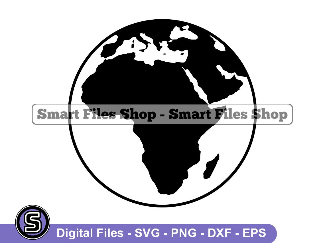 Africa Globe Svg, Planet Svg, Earth Svg, Africa Dxf, Africa Png, Africa ...