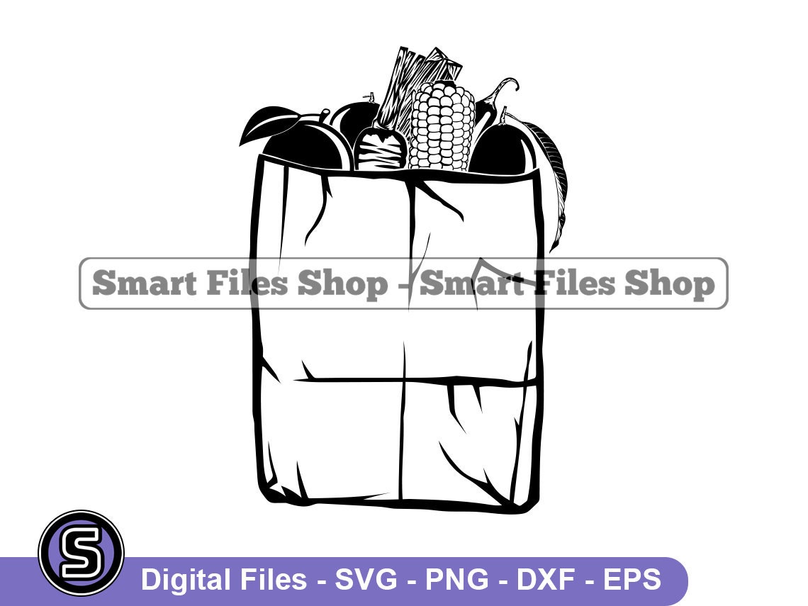Groceries in Paper Bag Svg Groceries Svg Shopping Svg - Etsy Hong Kong