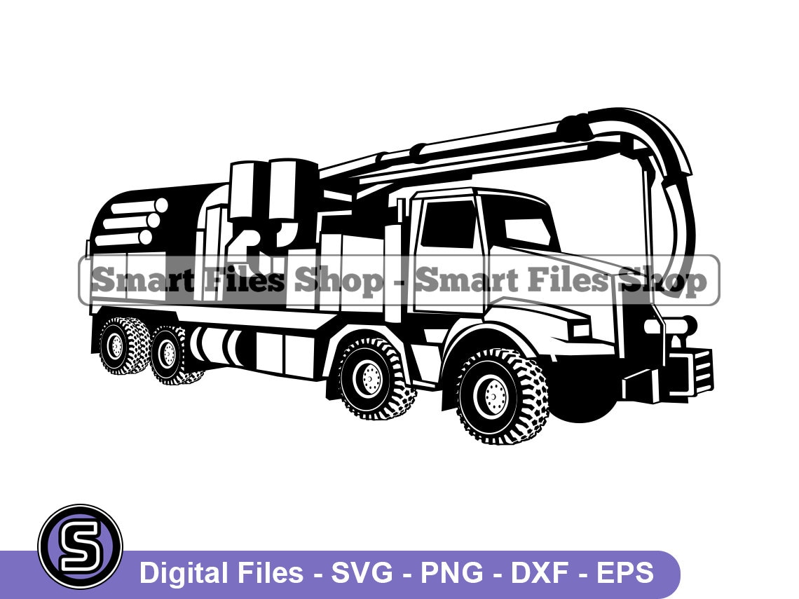 Sewer Cleaning Truck 2 Svg Vacuum Truck Svg Sewer Svg | Etsy