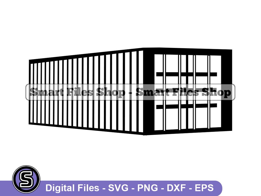 Container Svg, Shipping Container Svg, Container Dxf, Container Png ...