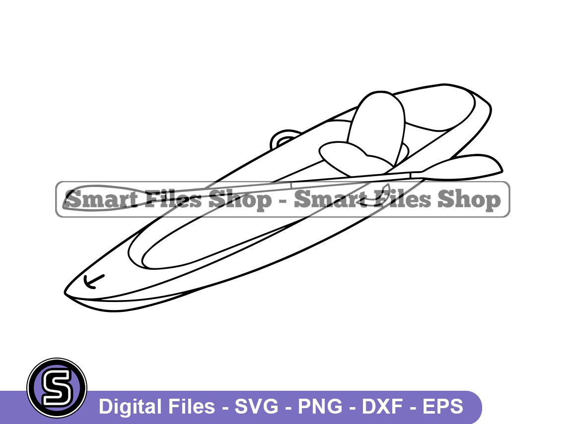 Kayak Outline Svg Kayak Svg Kayaking Svg Kayak Dxf Kayak | Etsy