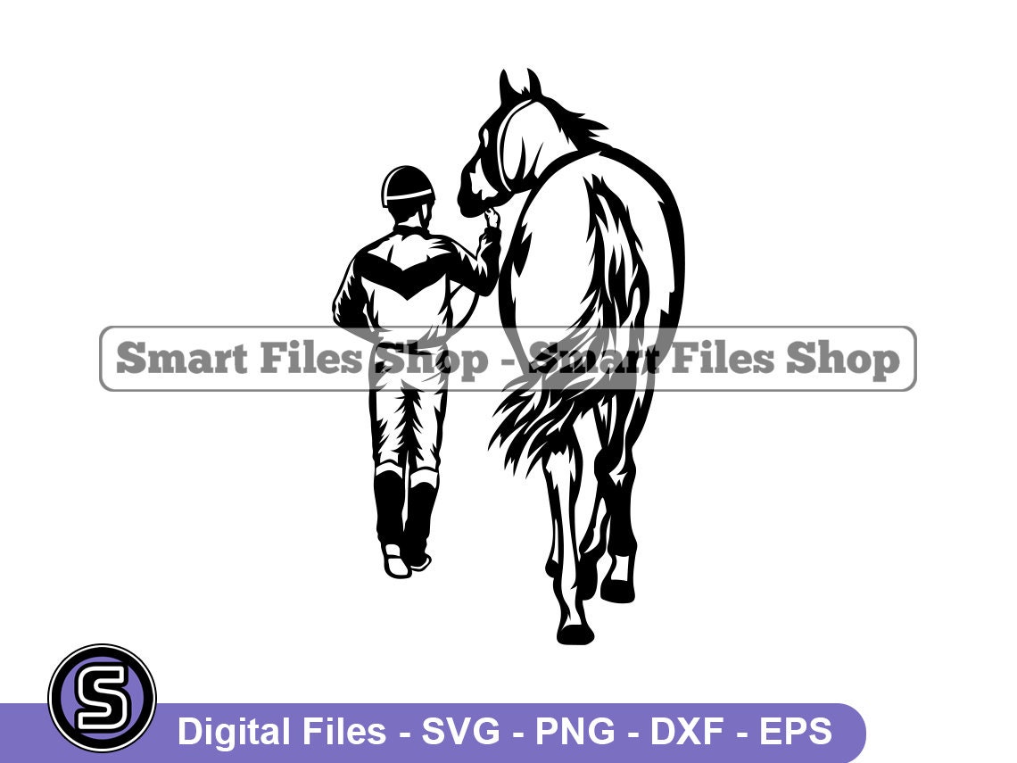 Horse and Jockey Svg Horse Racing Svg Jockey Svg Equestrian - Etsy