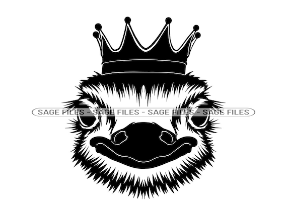 Ostrich in Crown SVG King Ostrich SVG Ostrich Svg Ostrich - Etsy UK