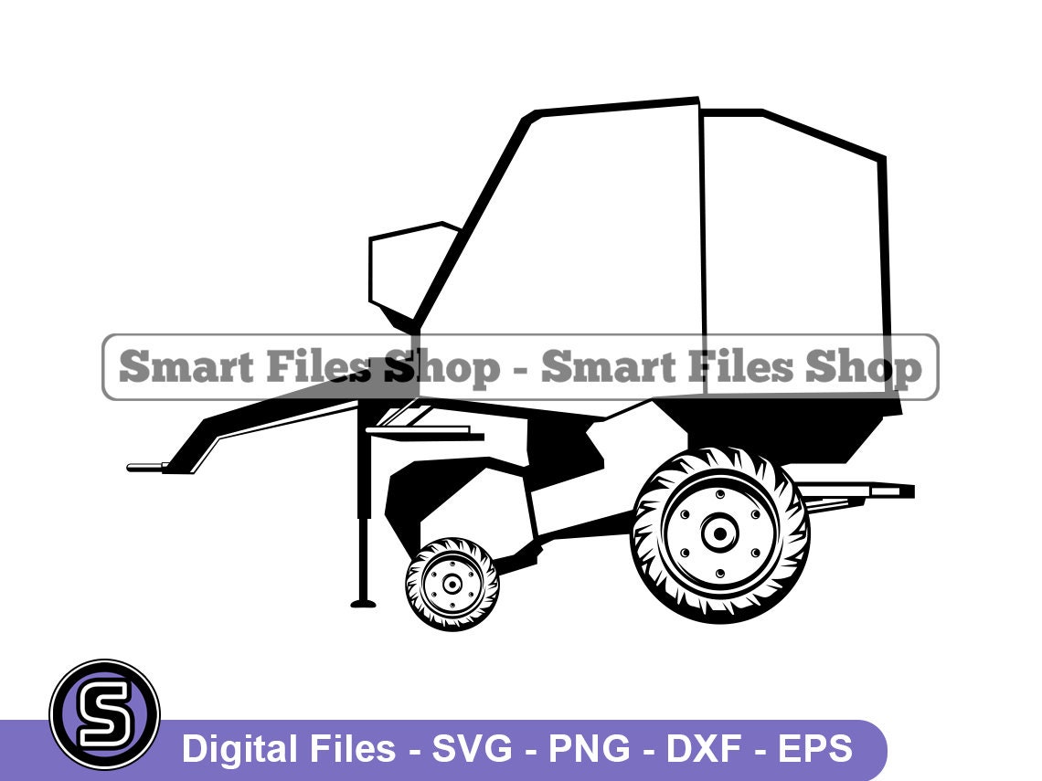 Agricultural Baler 2 Svg Farming Equipment Svg Farming Svg | Etsy