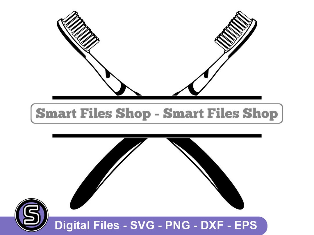 Toothbrush Split Monogram SVG Toothbrush Svg Dentist Svg - Etsy