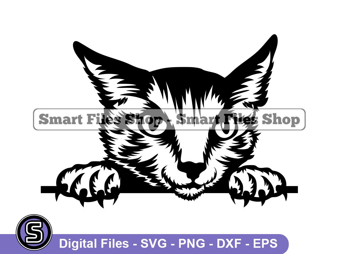 Peeking Cat 1 SVG Cat Svg Pet Svg Peeking Cat Dxf Cat - Etsy