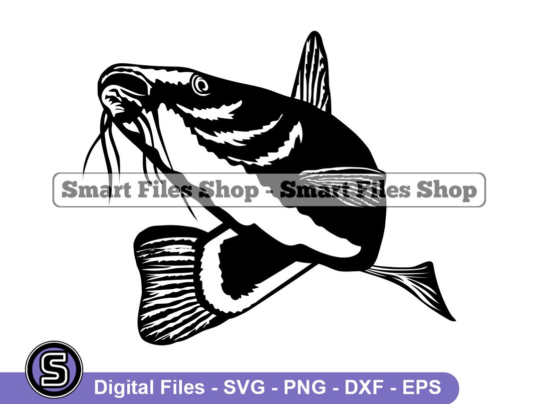 Catfish Svg, Fishing Svg, Fish Svg, Catfish Dxf, Catfish Png, Catfish ...