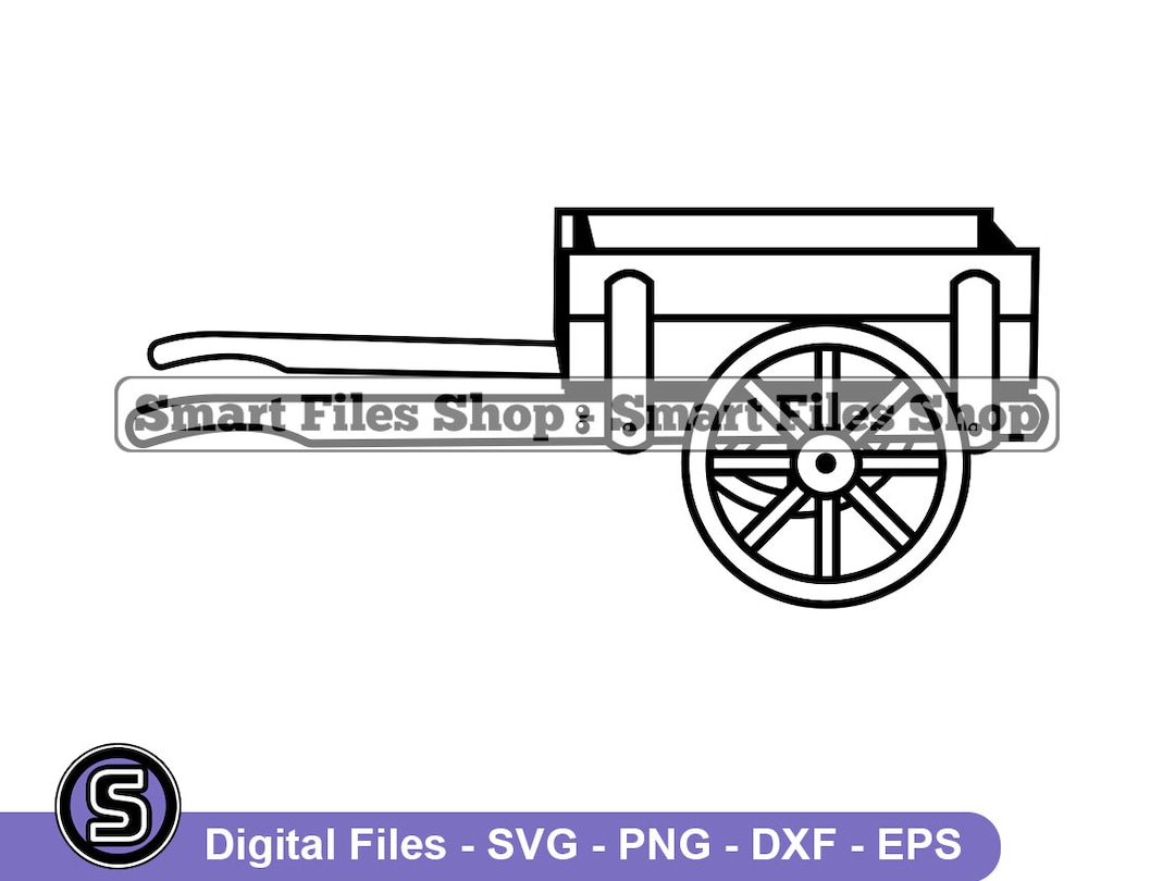 Ox Cart Svg, Wooden Trolley Svg, Ox Cart Dxf, Ox Cart Png, Ox Cart ...