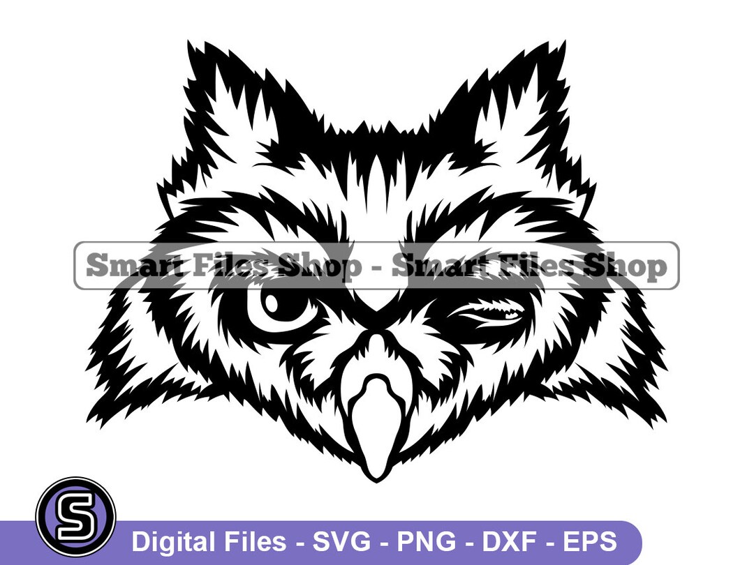 Winking Owl SVG, Owl Svg, Owl Mascot Svg, Winking Svg, Owl Dxf, Owl Png ...