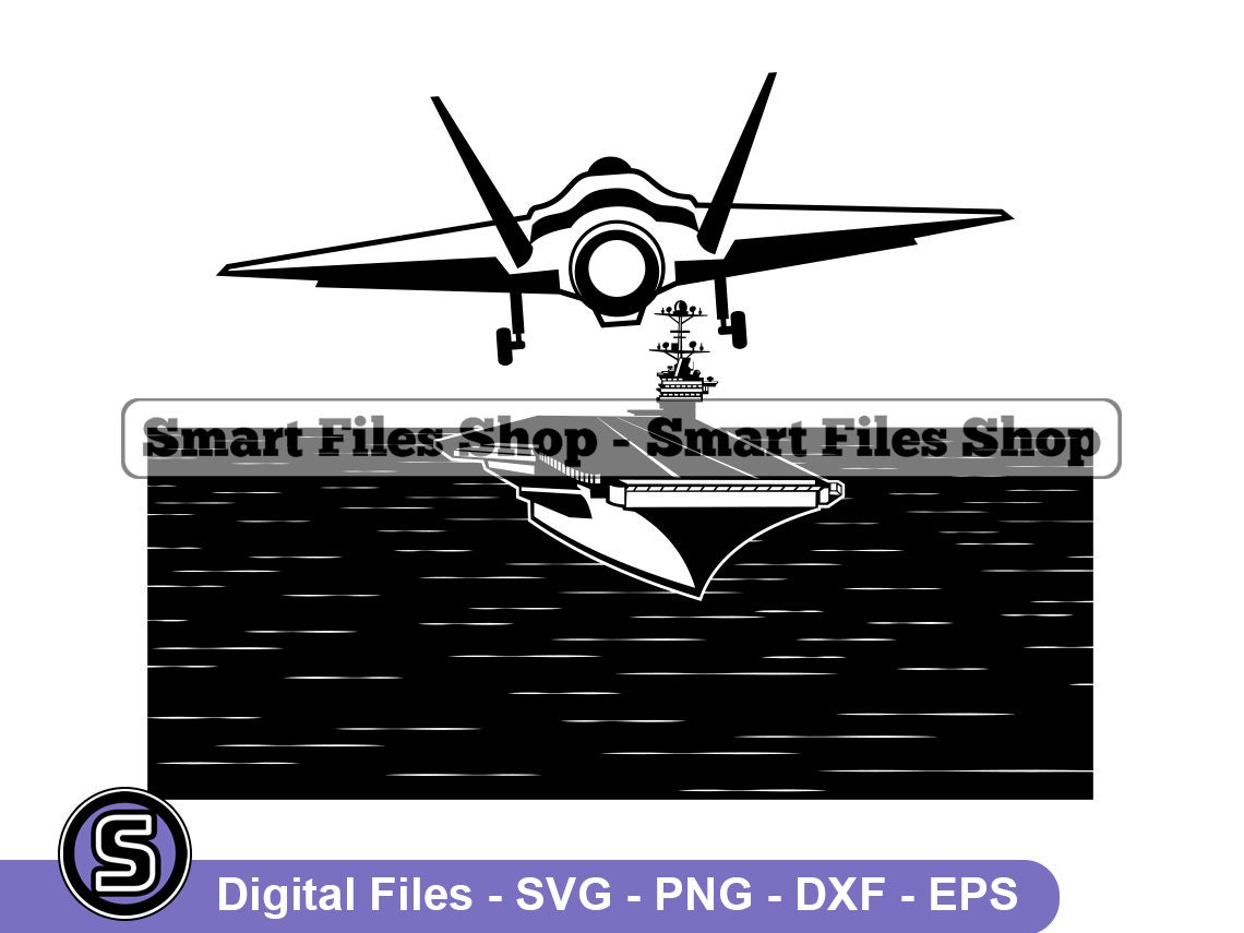 Jet Fighter Landing on Aircraft Carrier Svg Jet Fighter Svg | Etsy