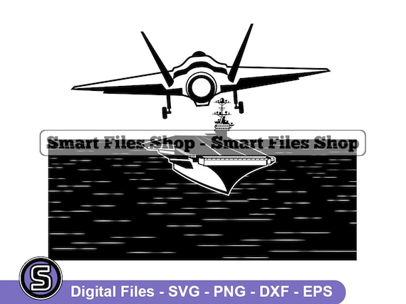 Jet Fighter Landing on Aircraft Carrier Svg Jet Fighter Svg | Etsy