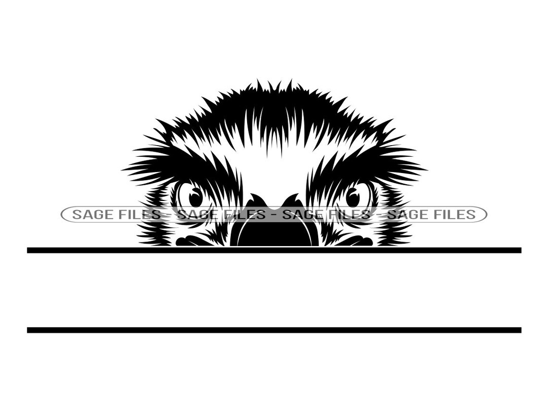 Peeking Emu Svg, Emu Svg, Peeking Animals Svg, Monogram Svg, Emu Dxf ...