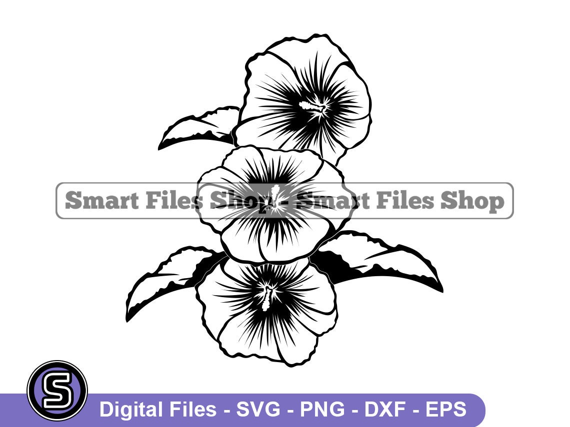 Hollyhock Flower SVG, Hollyhock SVG, Flower Svg, Flower Dxf, Flower Png ...