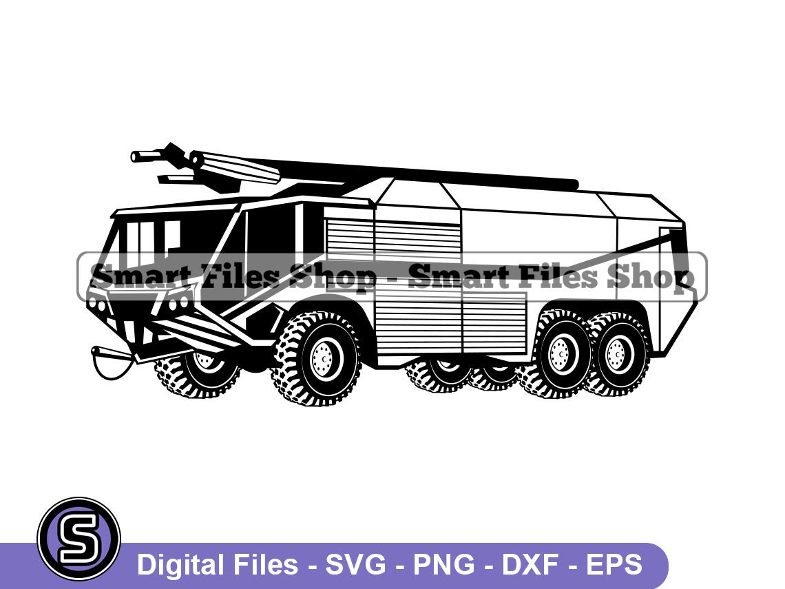 ARFF Truck Svg, Airport Crash Truck Svg, Airport Rescue Fire Fighting ...