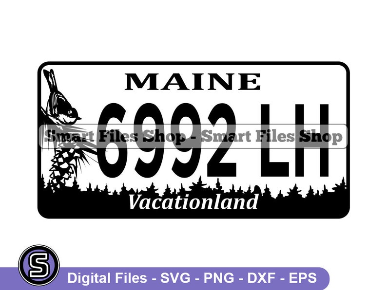 Maine Licence Plate Svg, Maine Svg, Driving Svg, Driver Svg, Maine Dxf ...