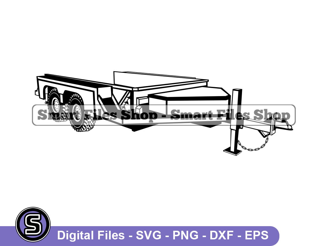 Drop Down Trailer Svg, Boat Trailer Svg, Car Trailer Svg, Trailer Dxf ...