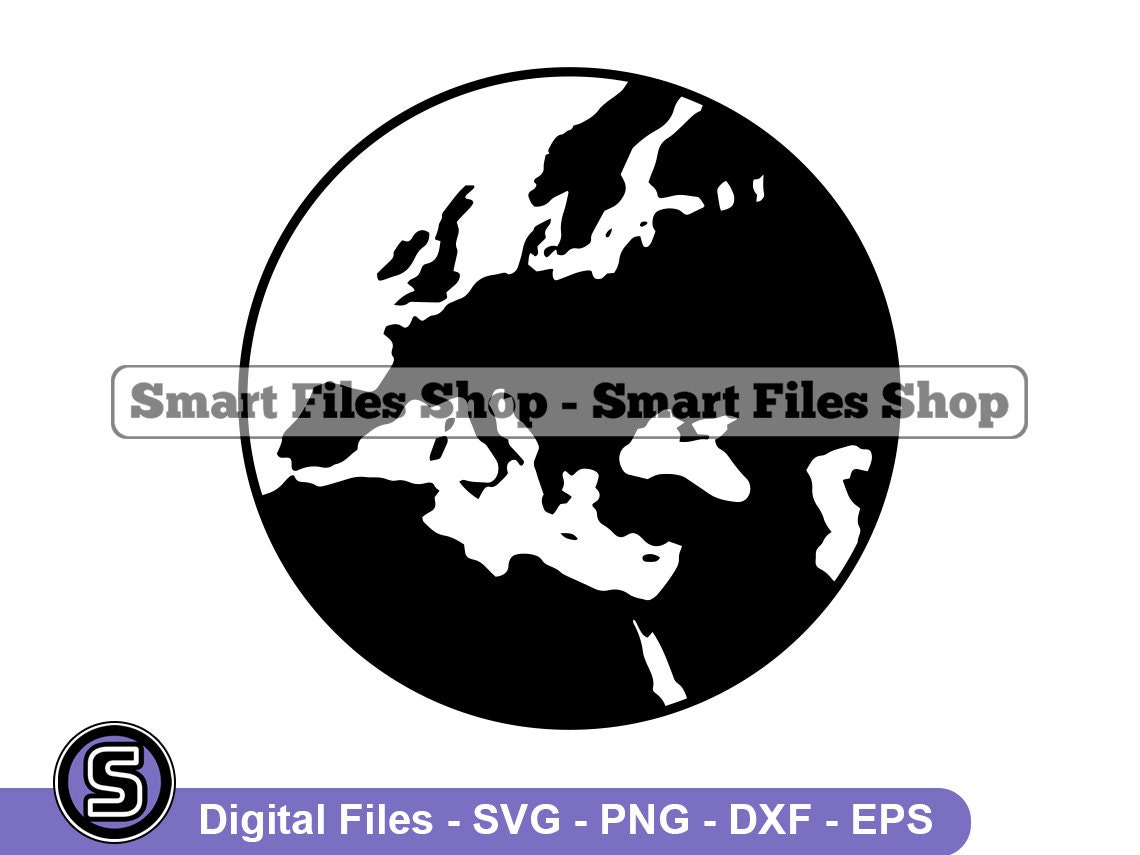 Europe Globe Svg Planet Svg Earth Svg Europe Dxf Europe | Etsy