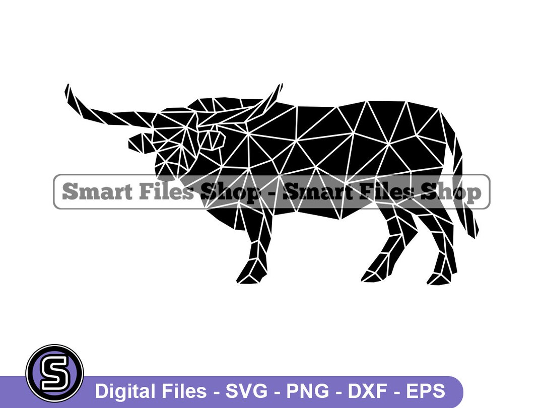 Geometric Texas Longhorn Svg, Texas Longhorn Svg, Geometric Animals Svg ...