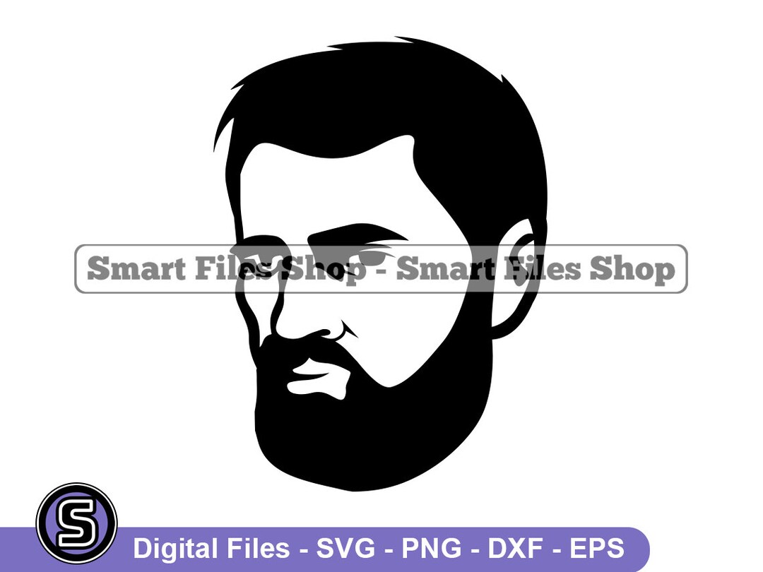 Bearded Man 4 SVG, Bearded Man SVG, Man Face Svg, Beard Svg, Bearded ...