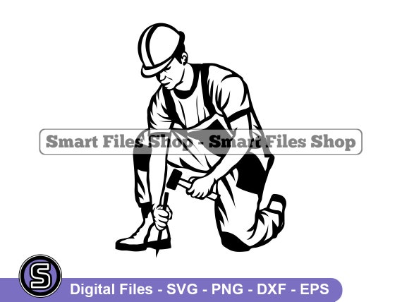 Construction Worker 2 Svg Contractor Svg Construction Svg | Etsy