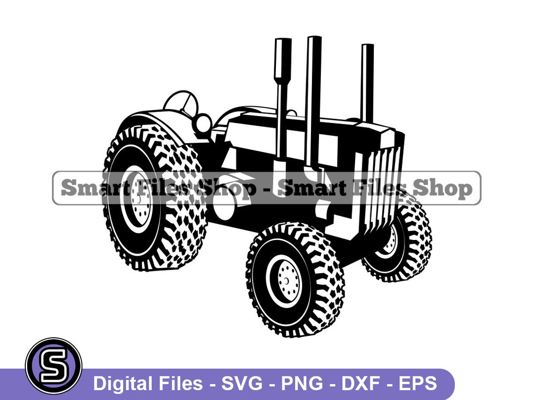 Retro Tractor Svg, Tractor Svg, Farm Tractor Svg, Tractor Dxf, Tractor ...