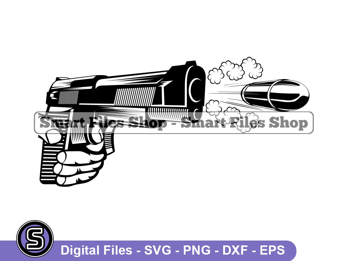 Hand Gun Shooting Bullet Svg, Handgun Svg, Pistol Svg, Gun Svg, Handgun ...