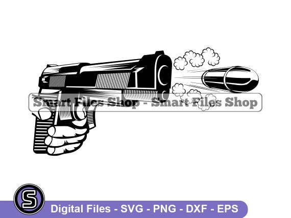 Hand Gun Shooting Bullet Svg Handgun Svg Pistol Svg Gun | Etsy