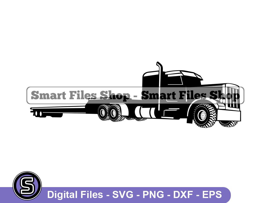 Lowboy Trailer Truck 9 Svg Truck Svg Trucker Svg Trucking | Etsy