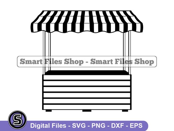 Market Stalls Clip Art Black And White