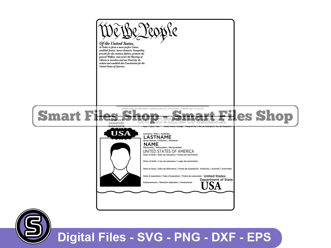 US Passport Inside Svg, USA Passport Svg, Passport Svg, American ...