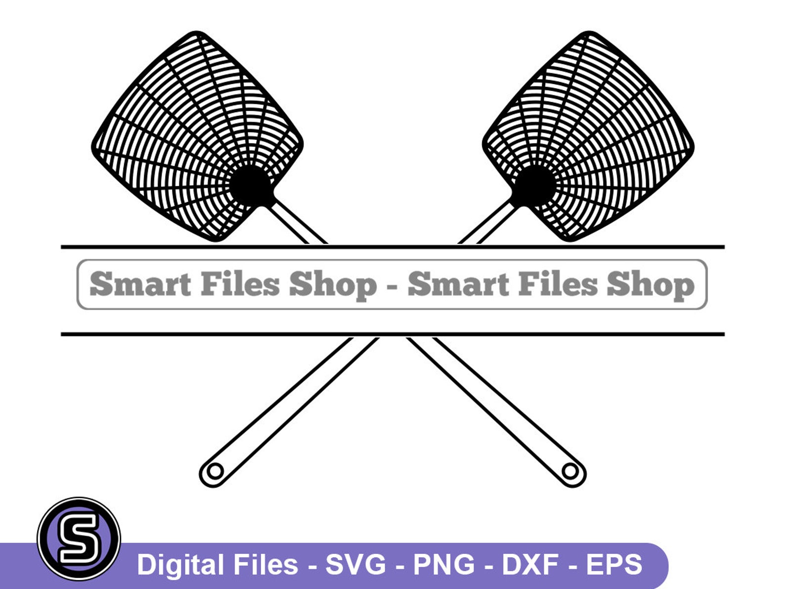 Fly Swatter Split Monogram SVG, Fly Swatter Svg, Fly Swatter Logo Svg ...