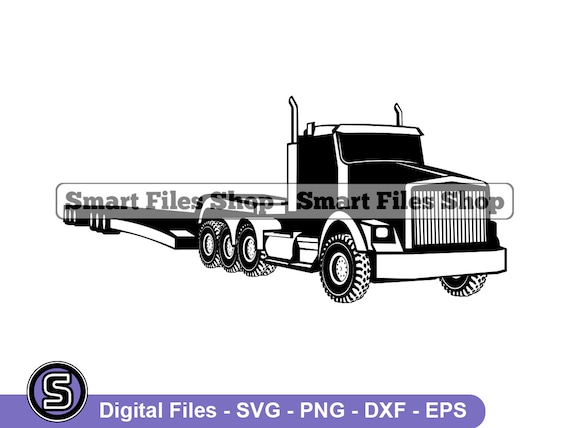 Lowboy Trailer Truck 4 Svg Truck Svg Trucker Svg Trucking - Etsy Canada