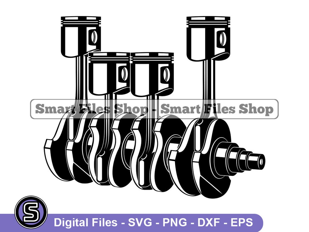 V4 Engine Pistons Svg, Mechanic Svg, Pistons Svg, V4 Engine Dxf, V4 ...