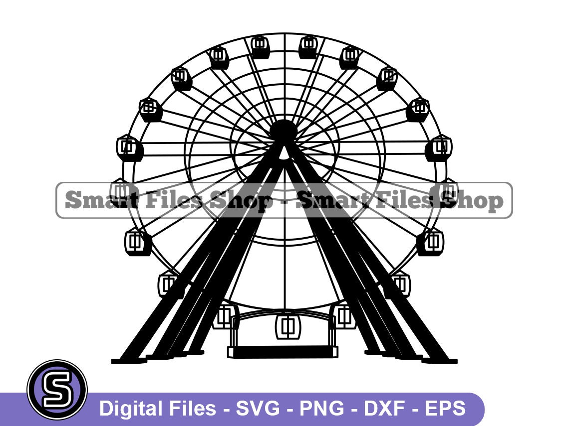 Ferris Wheel Svg Ferris Wheel Dxf Ferris Wheel Png Ferris - Etsy