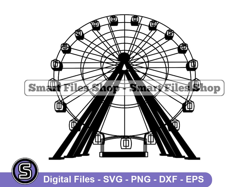 Ferris Wheel Svg Ferris Wheel Dxf Ferris Wheel Png Ferris - Etsy
