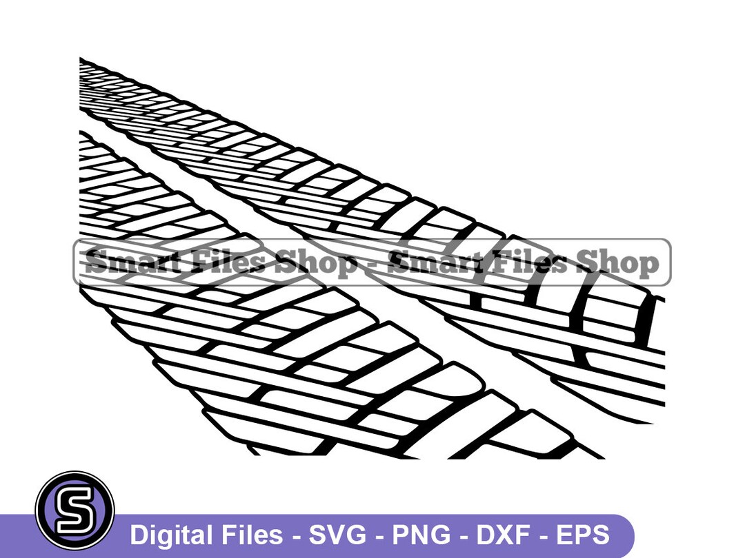 Car Tire Tracks Outline 2 SVG, Car Tire Tracks SVG, Racing Svg, Car ...