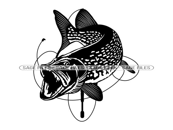 North Pike Logo Premium Vector | Northern Pike Fish With Various Poses