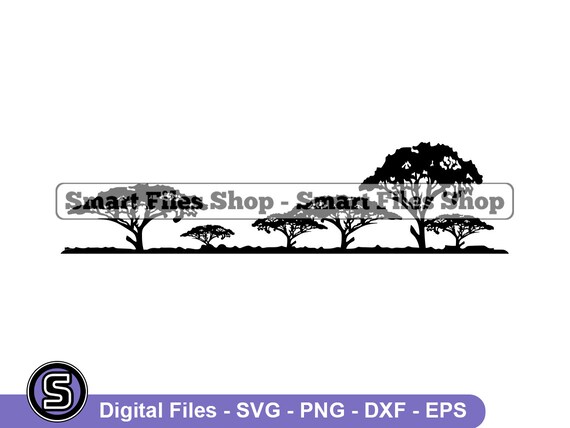 Safari Trees Landscape SVG Safari SVG Africa Svg Travel - Etsy