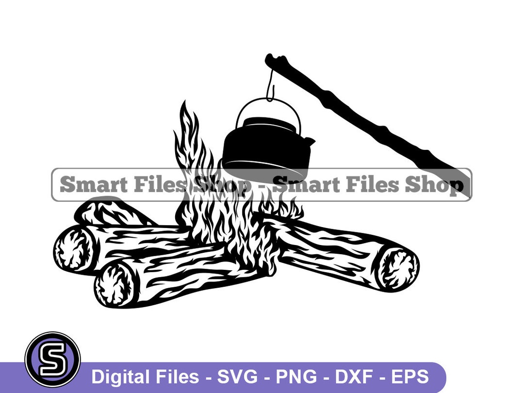 Campfire Cooking SVG, Camping Svg, Campfire Svg, Bonfire Svg, Campfire ...