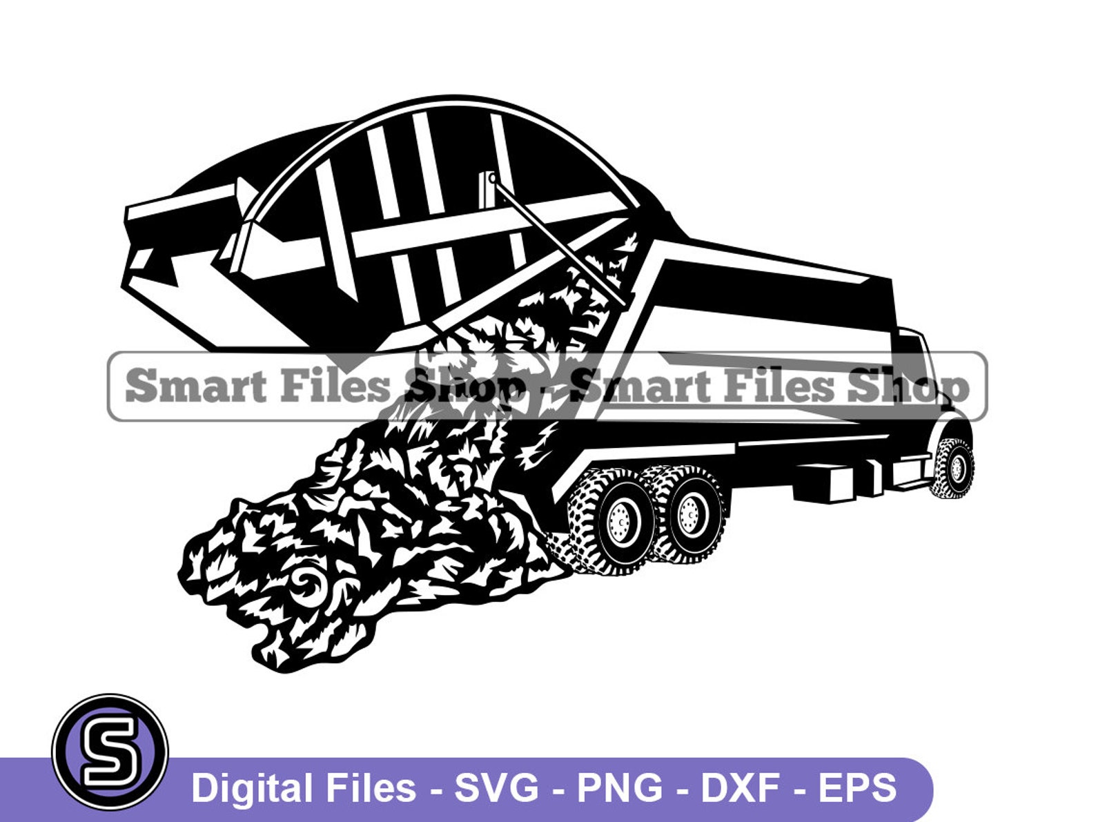 Garbage Truck Unloading Trash Svg, Garbage Truck Svg, Trash Svg ...