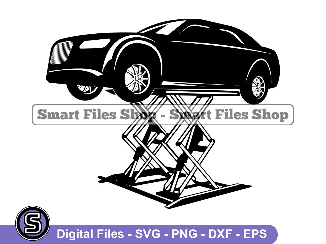Car Lift #2 Svg, Car Lift Svg, Car Mechanic Svg, Car Svg, Car Lift Dxf ...