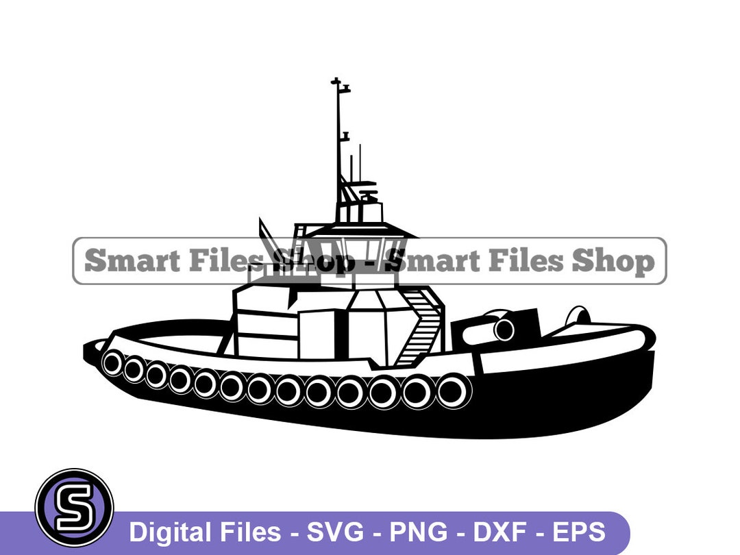 Tugboat Svg, Tugboat Dxf, Tugboat Png,tugboat Clipart, Tugboat Files ...