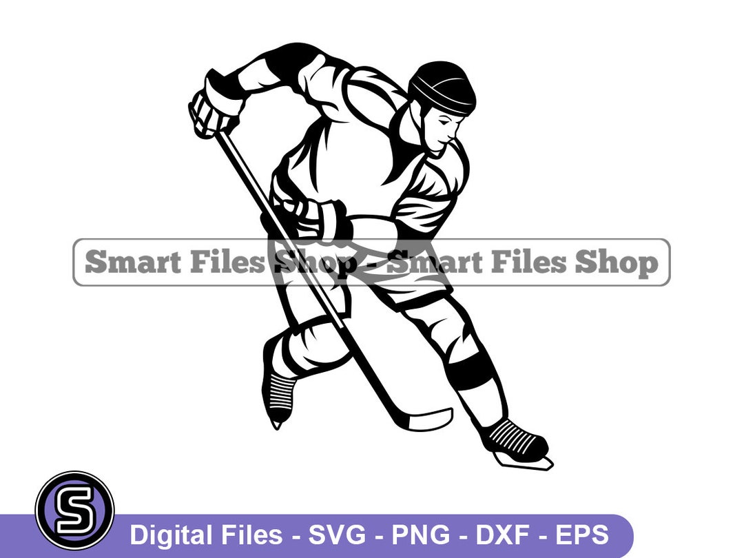 Hockey Player Svg, Hockey Svg, Hockey Dxf, Hockey Png, Hockey Clipart ...