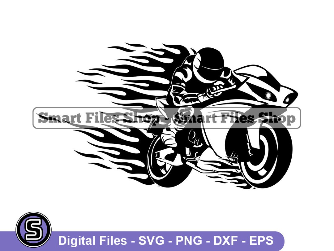 Flaming Motorcycle Rider SVG, Motorcycle SVG, Biking Svg, Motorcycle ...