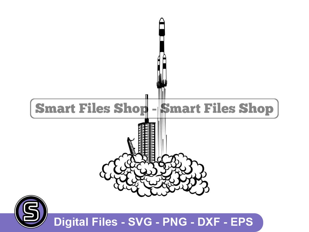 Reusable Rocket Launch #2 Svg, Rocket Launch Svg, Space Exploration Svg ...