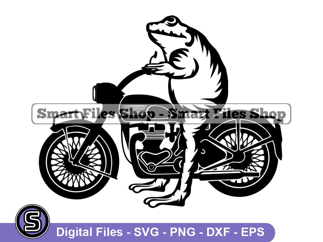 Frog on A Motorcycle SVG, Frog Svg, Toad Svg, Biking Svg, Frog Dxf ...