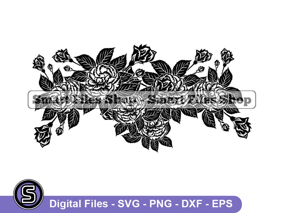 Flowers 2 Svg, Flowers Svg, Decorative Svg, Floral Svg, Flowers Dxf ...